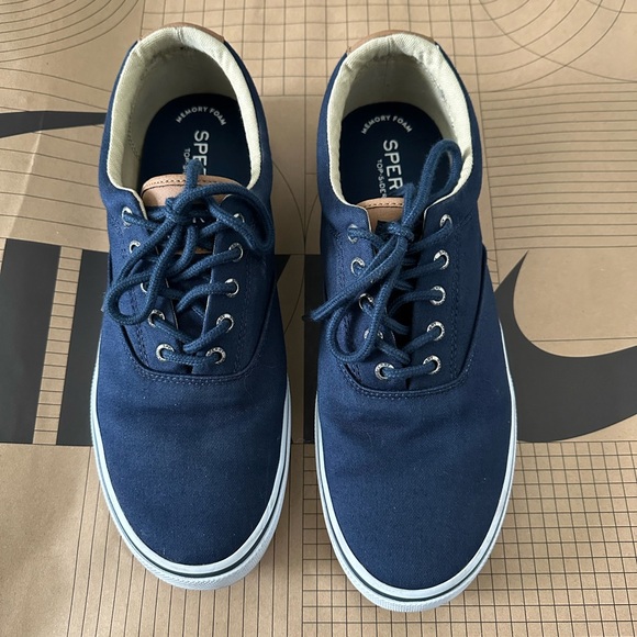 Sperry | Shoes | Sperry Mens Blue And White Lace Up Loafers Shoes ...